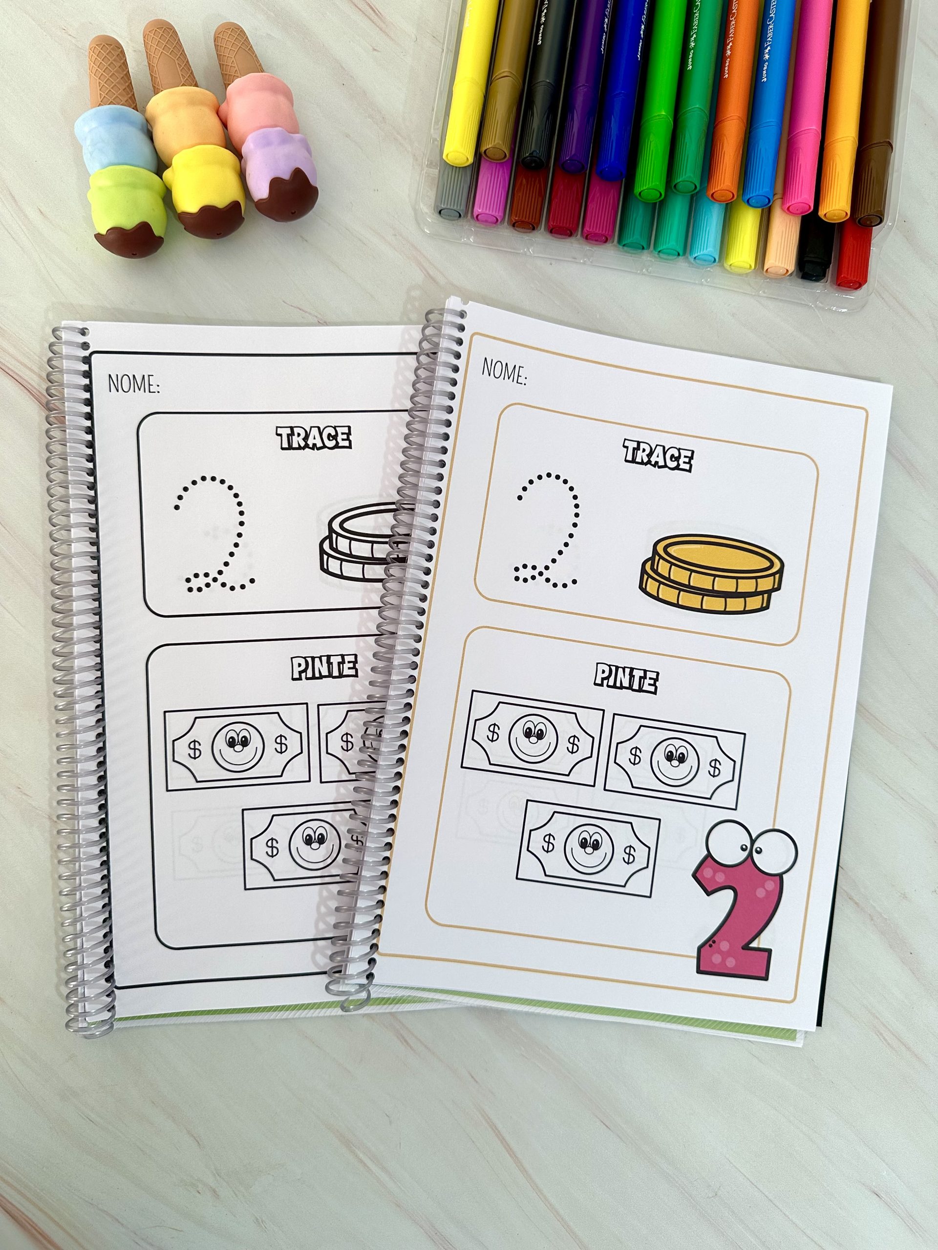 Trace e pinte numerais. – Prof Atividades Infantis